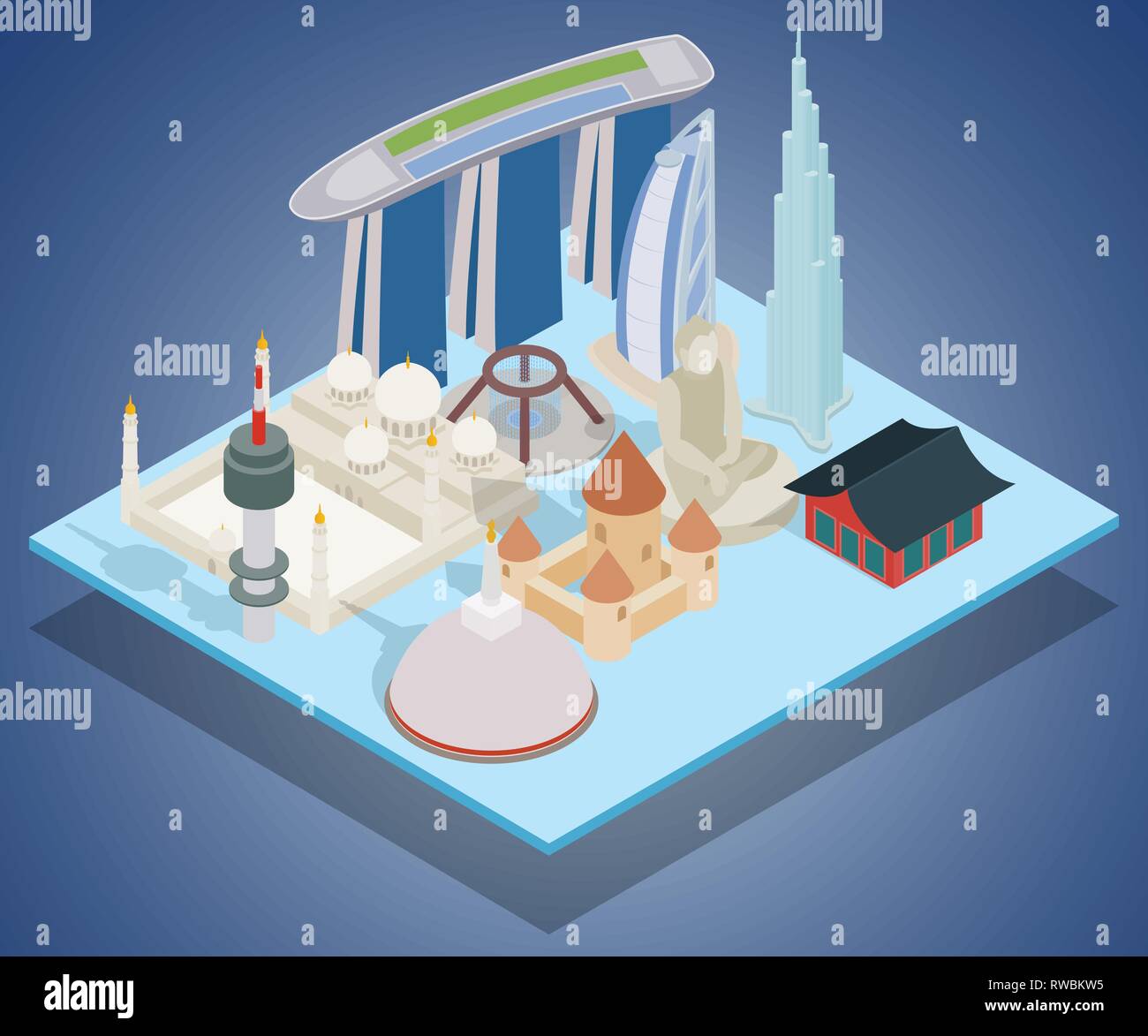 Landmark concept banner, isometric style Stock Vector Image & Art - Alamy