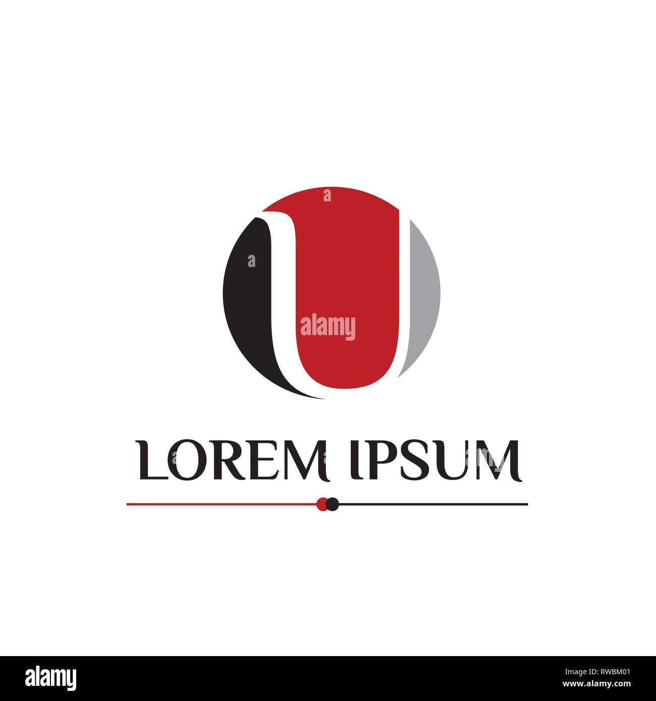 U letter black and red vector logo design Stock Vector Image & Art - Alamy