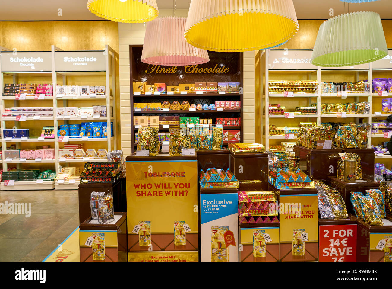 DUSSELDORF, GERMANY - CIRCA OCTOBER, 2018: Toblerone on display at ...