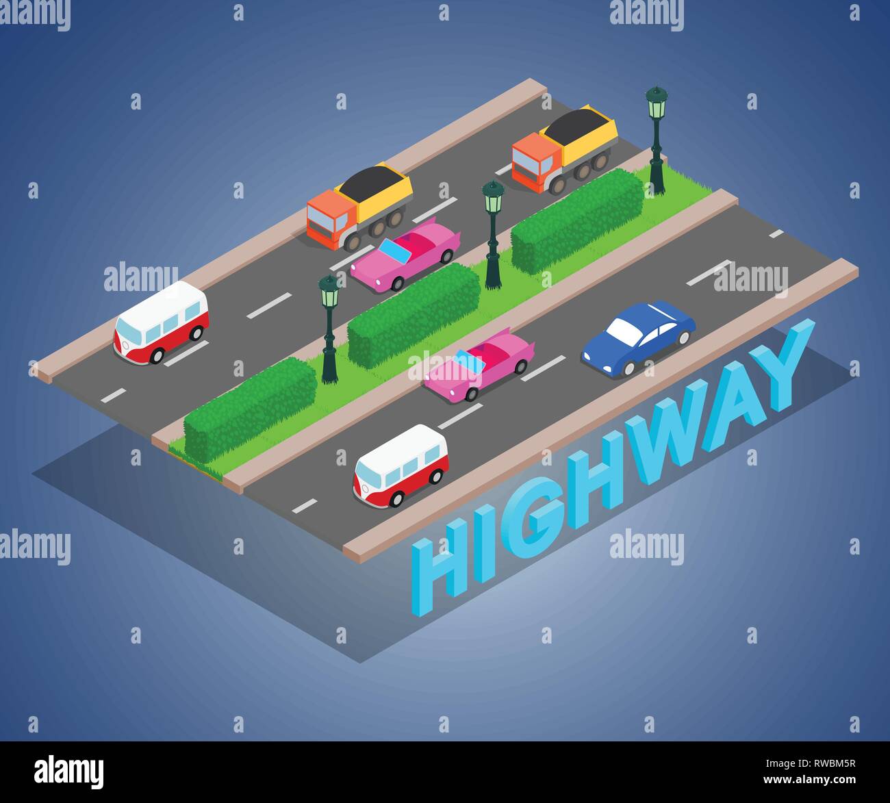 Highway concept banner, isometric style Stock Vector Image & Art - Alamy