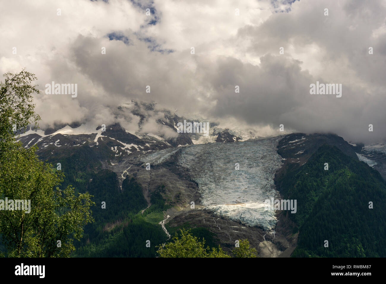 Alps in June. View of the Mont Blanc massif Stock Photo - Alamy