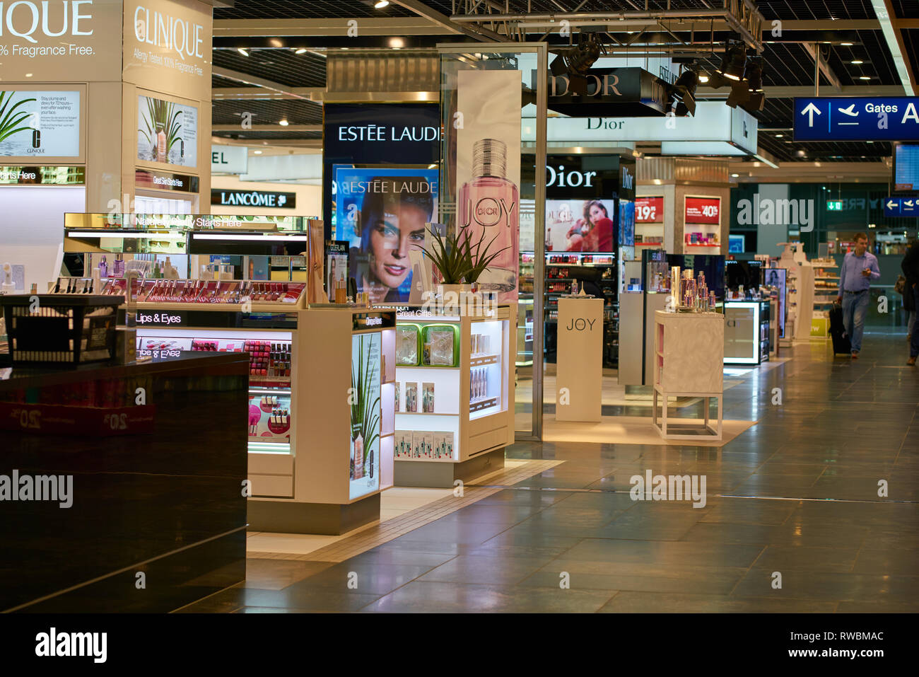DUSSELDORF, GERMANY - CIRCA OCTOBER, 2018: perfumes and cosmetics on ...