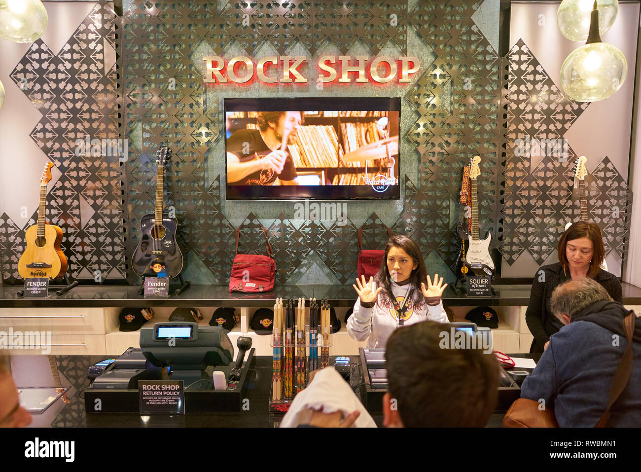 Inside interior hard rock store shopping hi-res stock photography and ...