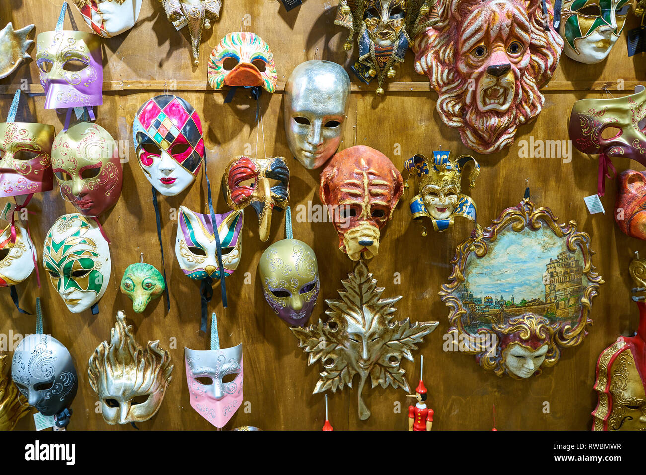 ROME, ITALY - CIRCA NOVEMBER, 2017: masks on display at a shop in Rome ...