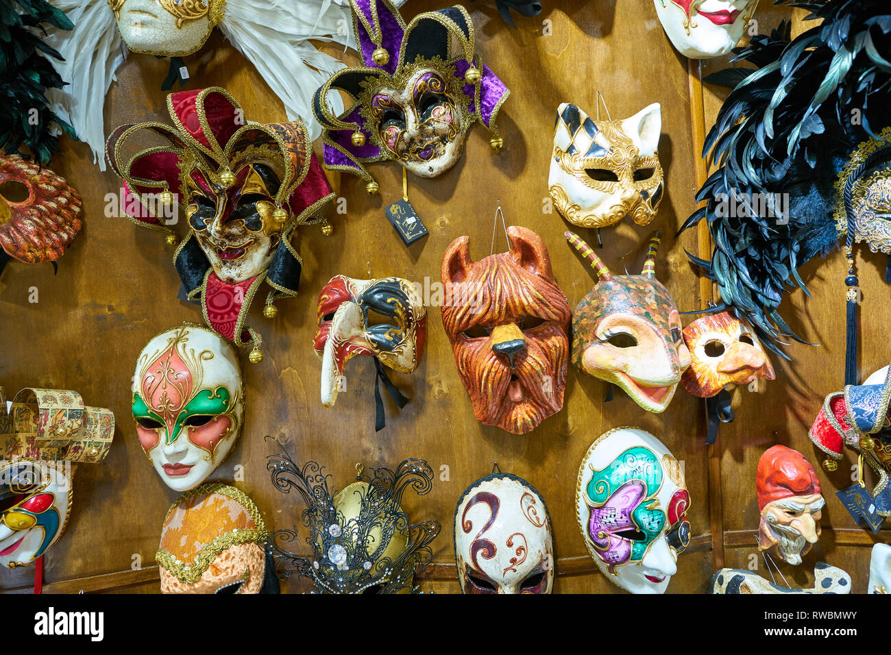 ROME, ITALY - CIRCA NOVEMBER, 2017: masks on display at a shop in Rome ...