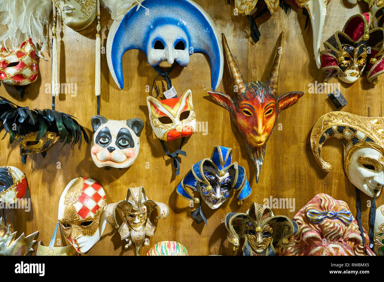 ROME, ITALY - CIRCA NOVEMBER, 2017: masks on display at a shop in Rome ...