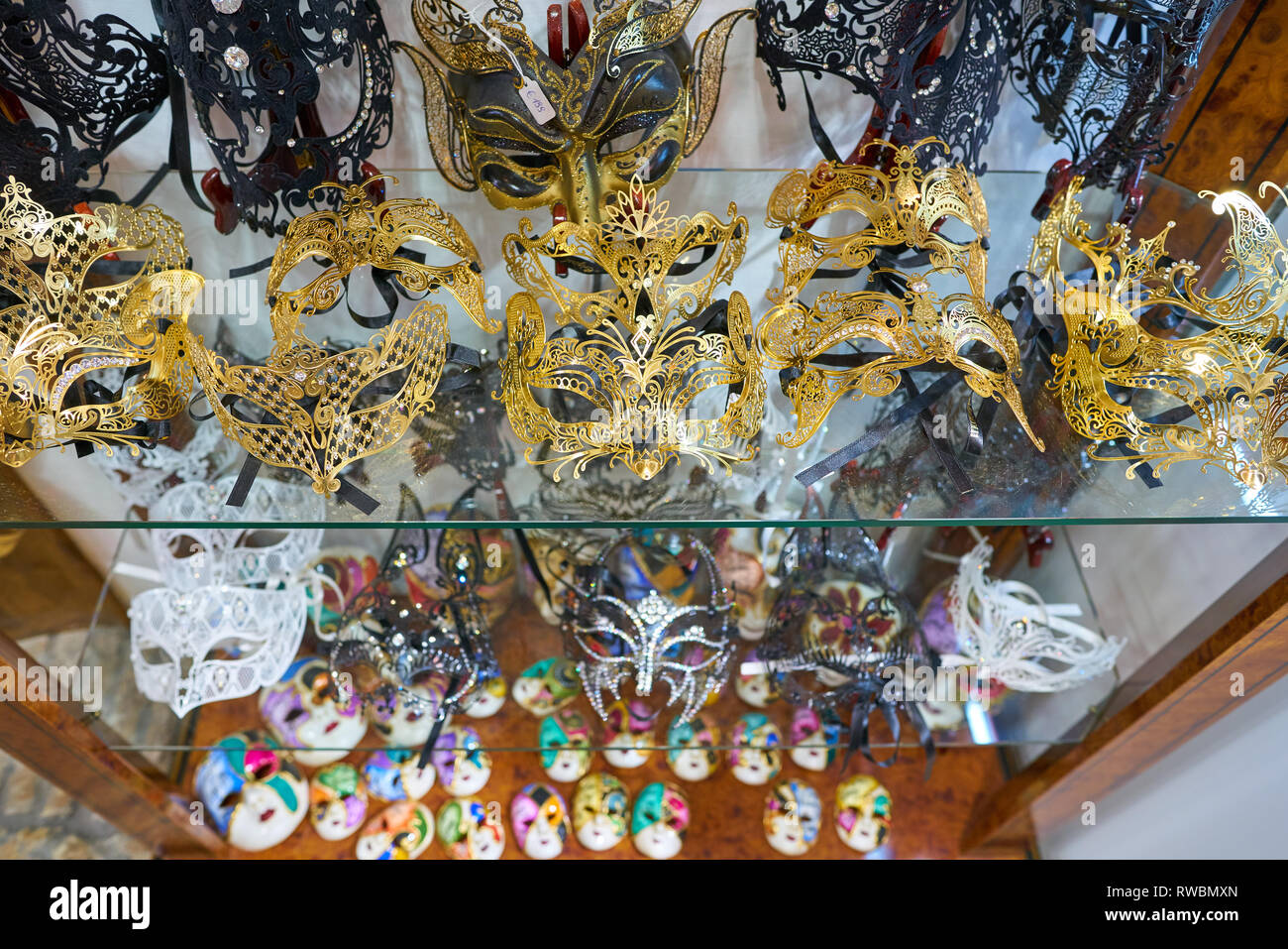 ROME, ITALY - CIRCA NOVEMBER, 2017: masks on display at a shop in Rome ...