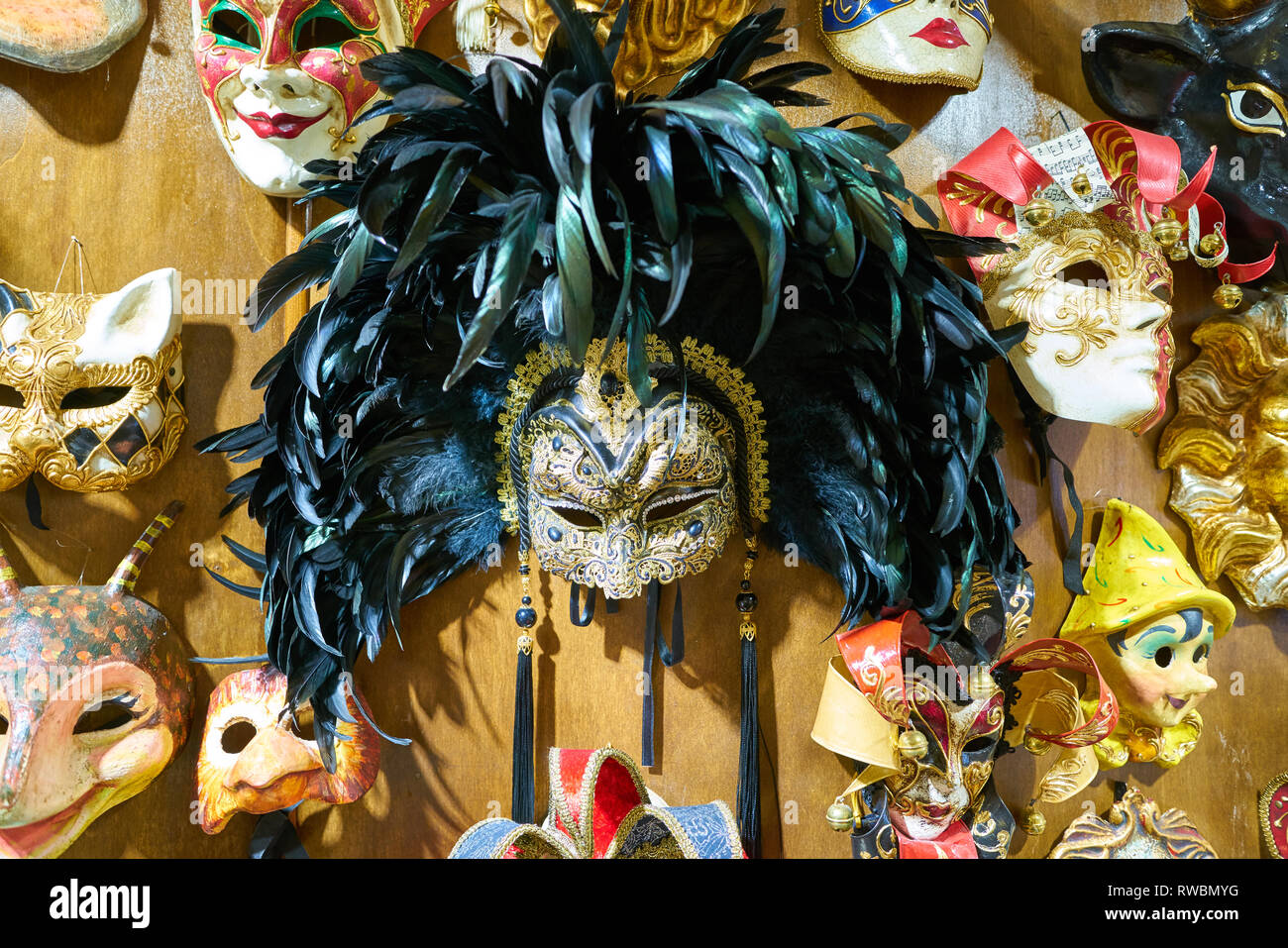 ROME, ITALY - CIRCA NOVEMBER, 2017: masks on display at a shop in Rome ...