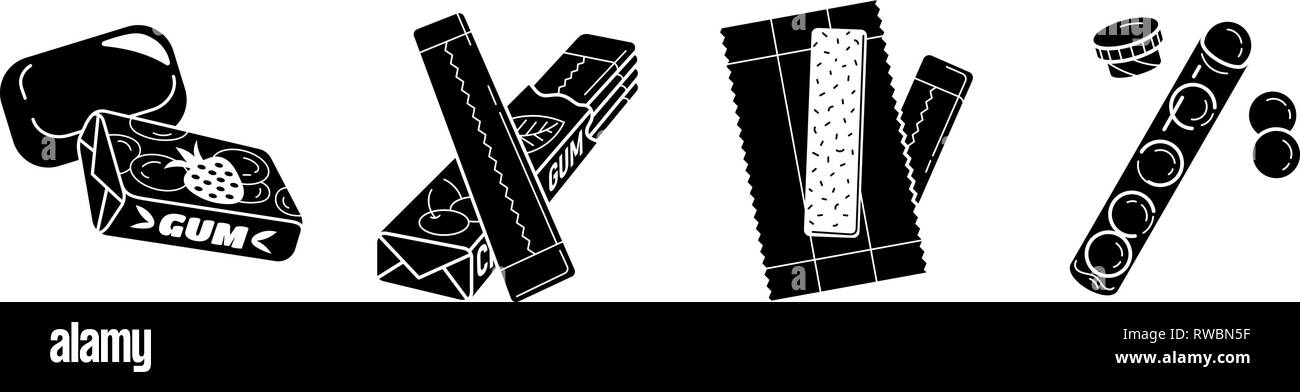 Gum icons set, simple style Stock Vector Image & Art - Alamy