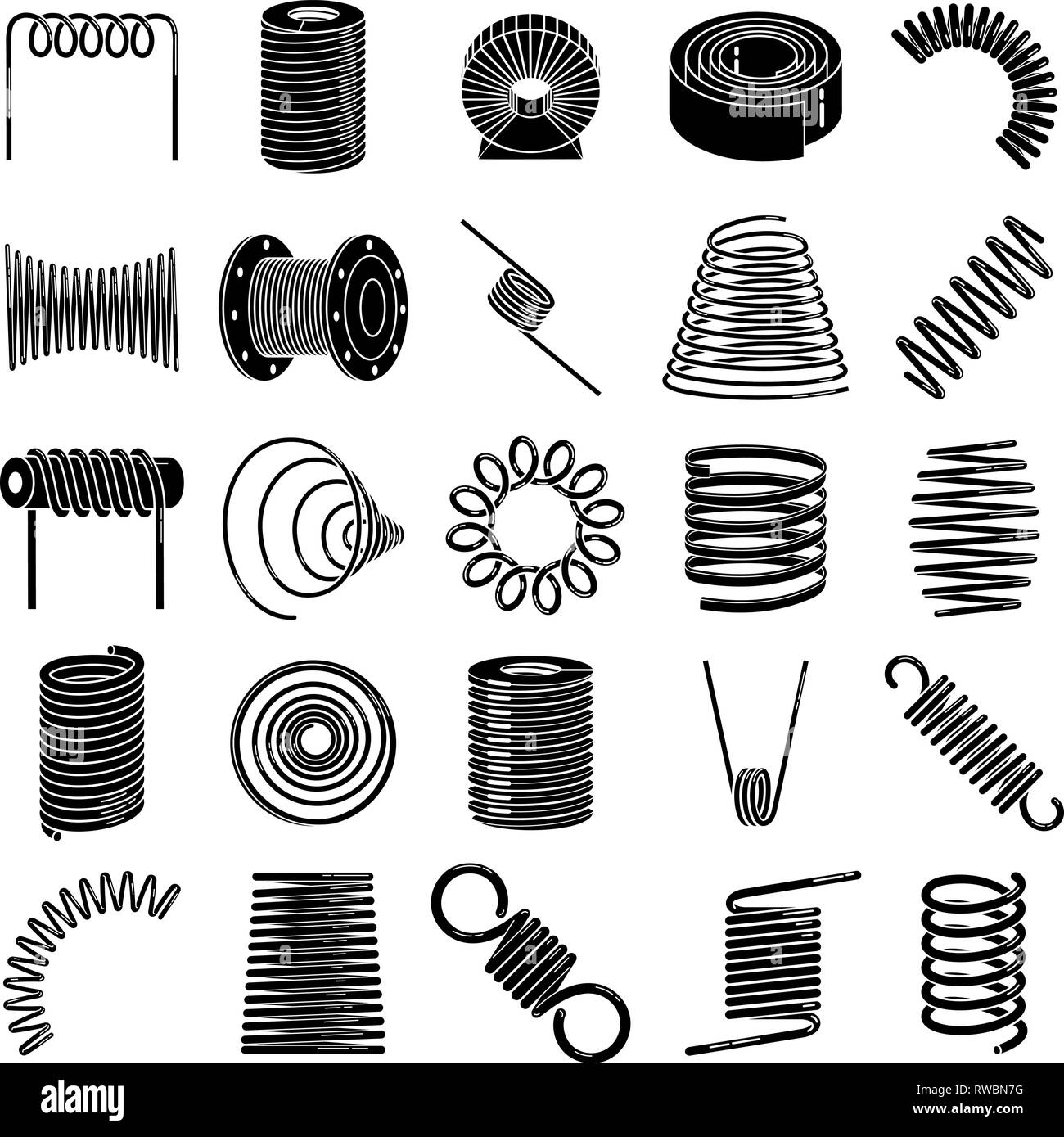 Coil icons set, simple style Stock Vector Image & Art - Alamy