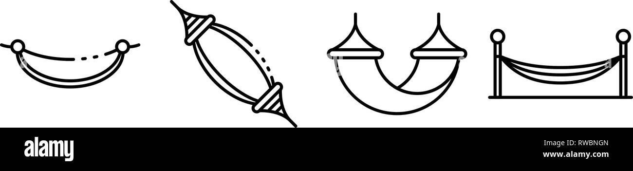 Hammock icons set, outline style Stock Vector Image & Art - Alamy