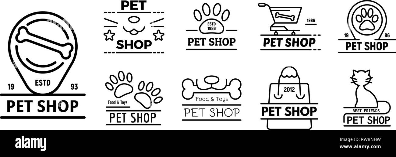 Pet store icons set, outline style Stock Vector Image & Art - Alamy