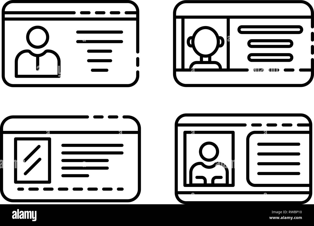 Driver license icons set, outline style Stock Vector Image & Art - Alamy