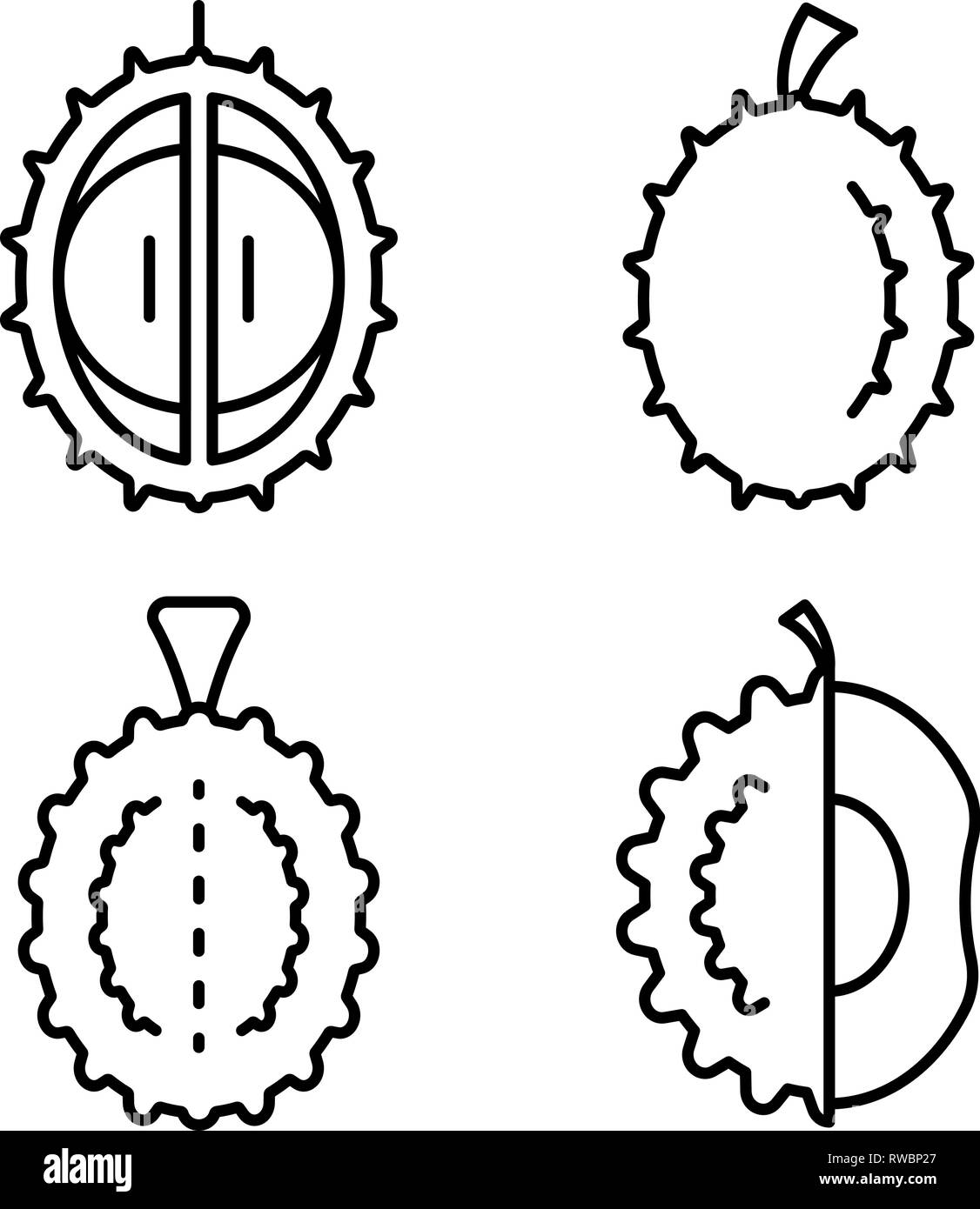 Durian line drawing hi-res stock photography and images - Alamy
