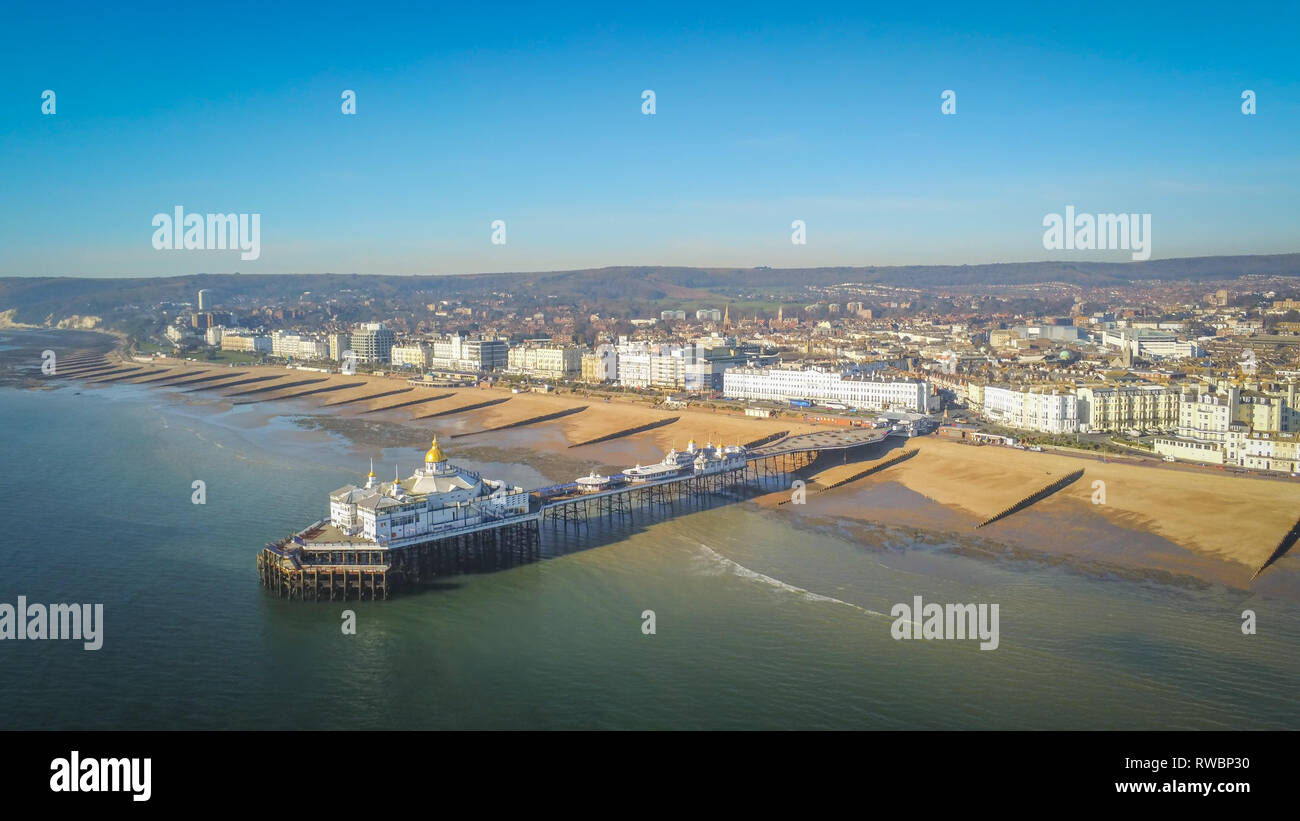 Aerial view over the city of Eastbourne in England Stock Photo - Alamy