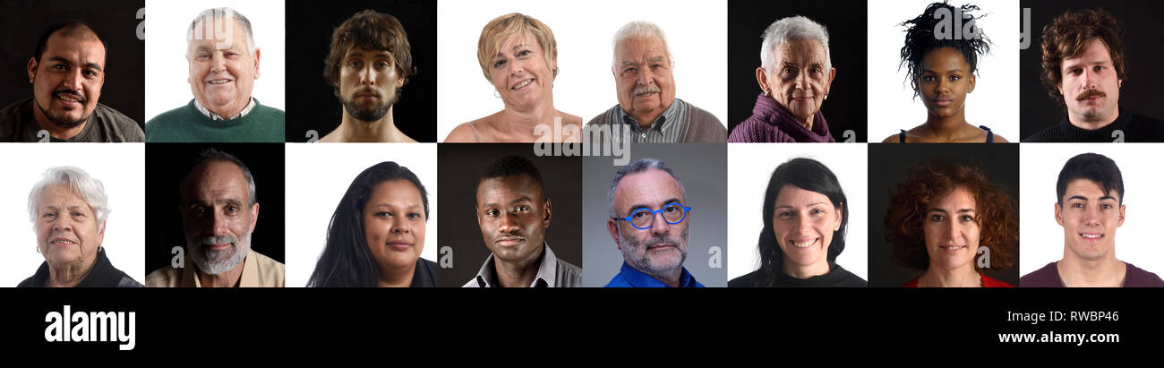 mosaic of faces of people Stock Photo - Alamy