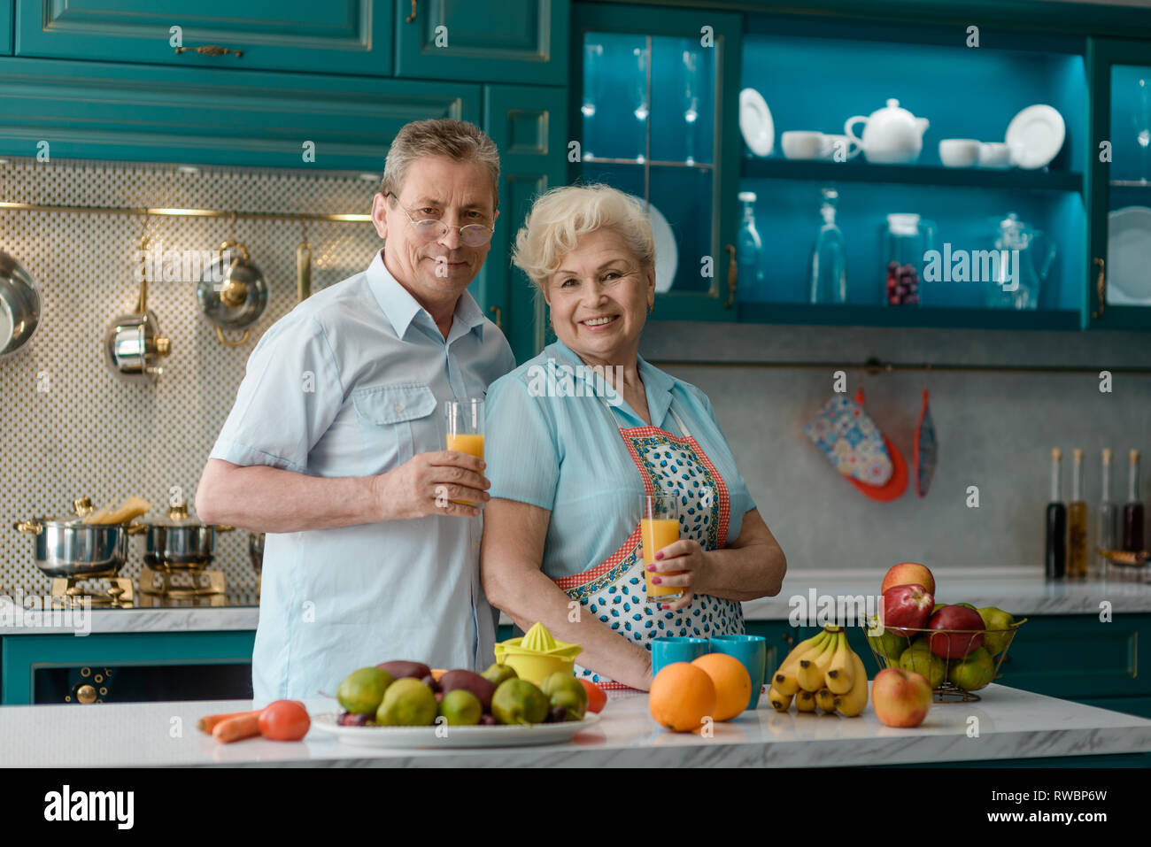 Lovely old couple drinking juice Stock Photo - Alamy Lovely old couple drinking juice Stock Photo - Alamy
