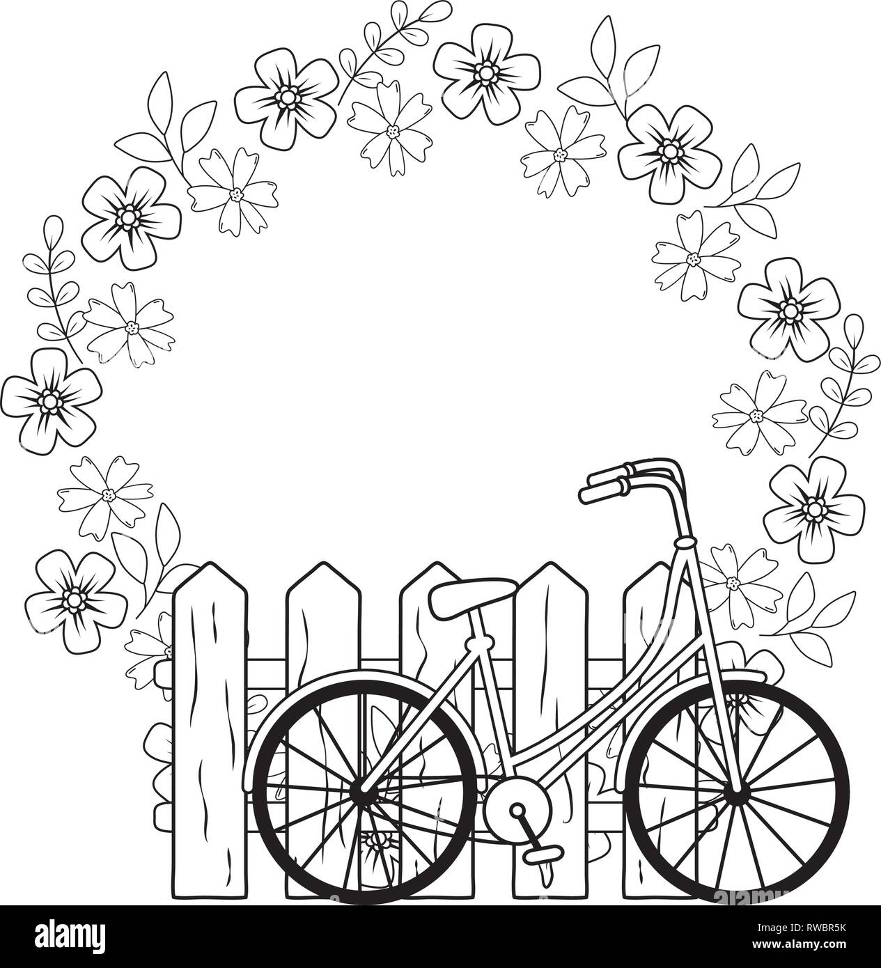 Retro bicycle flowers Stock Vector Images - Alamy