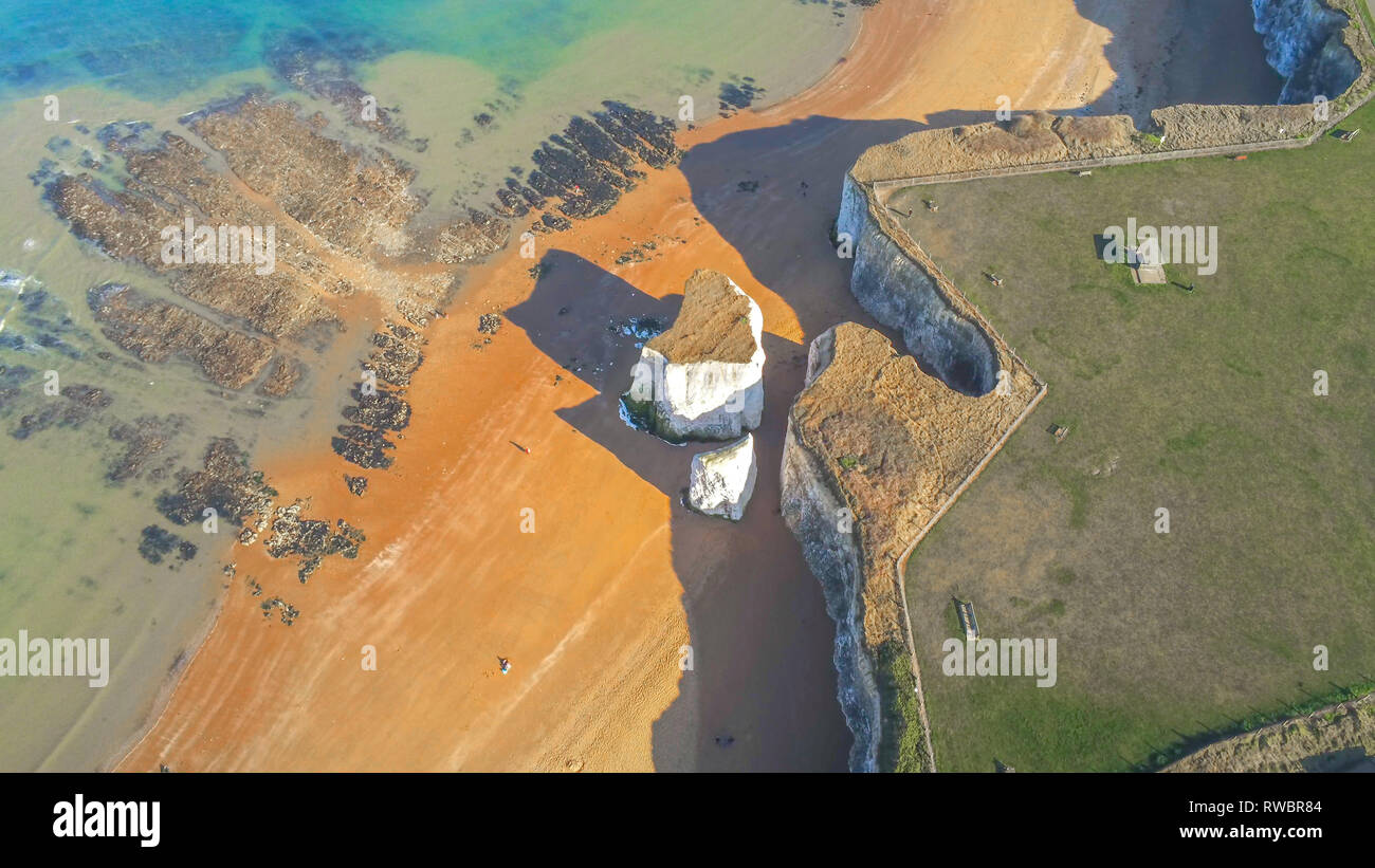 Aerial view over Botany Bay in Kent Stock Photo - Alamy
