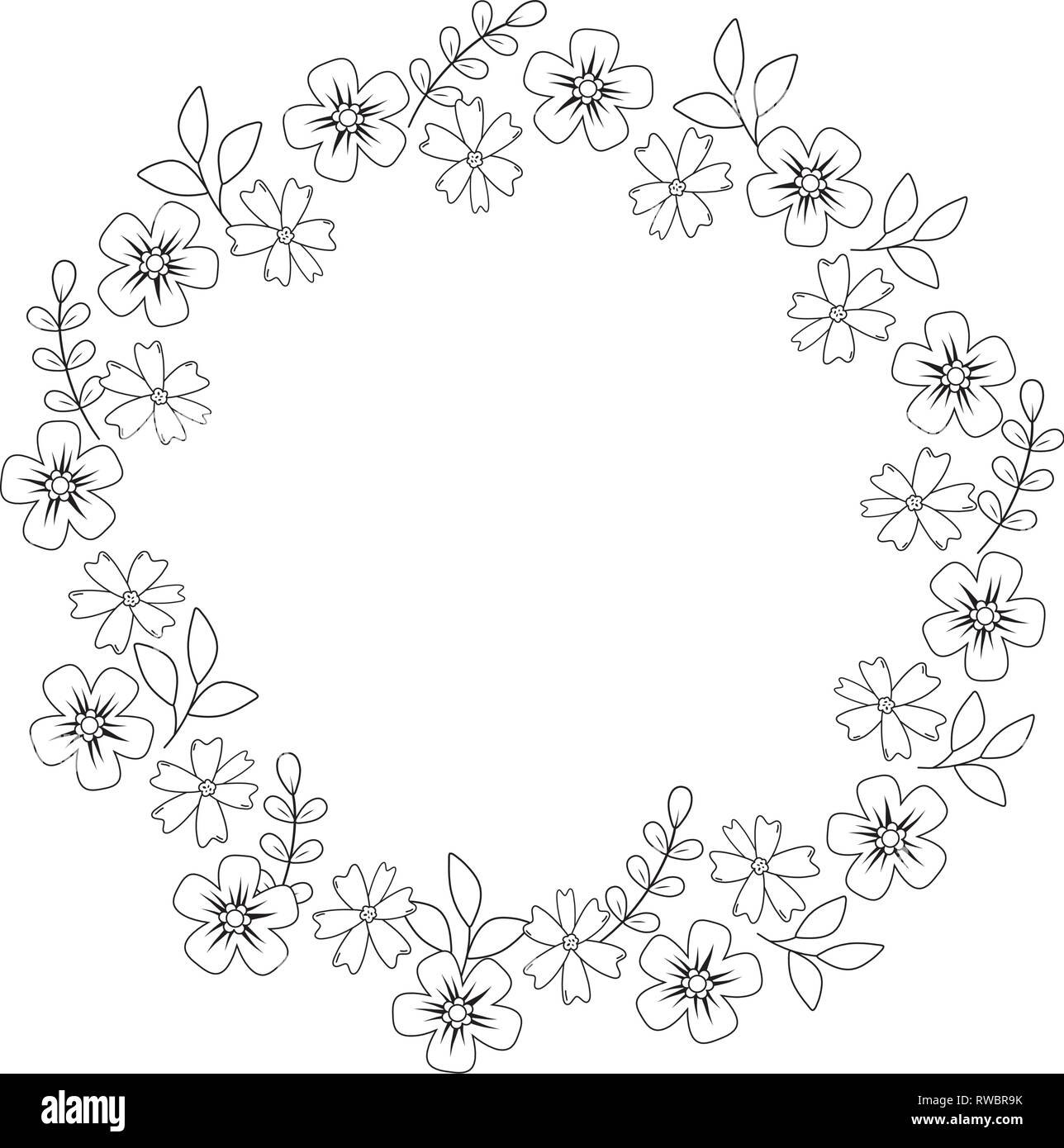 cute flowers wreath crown Stock Vector Image & Art - Alamy