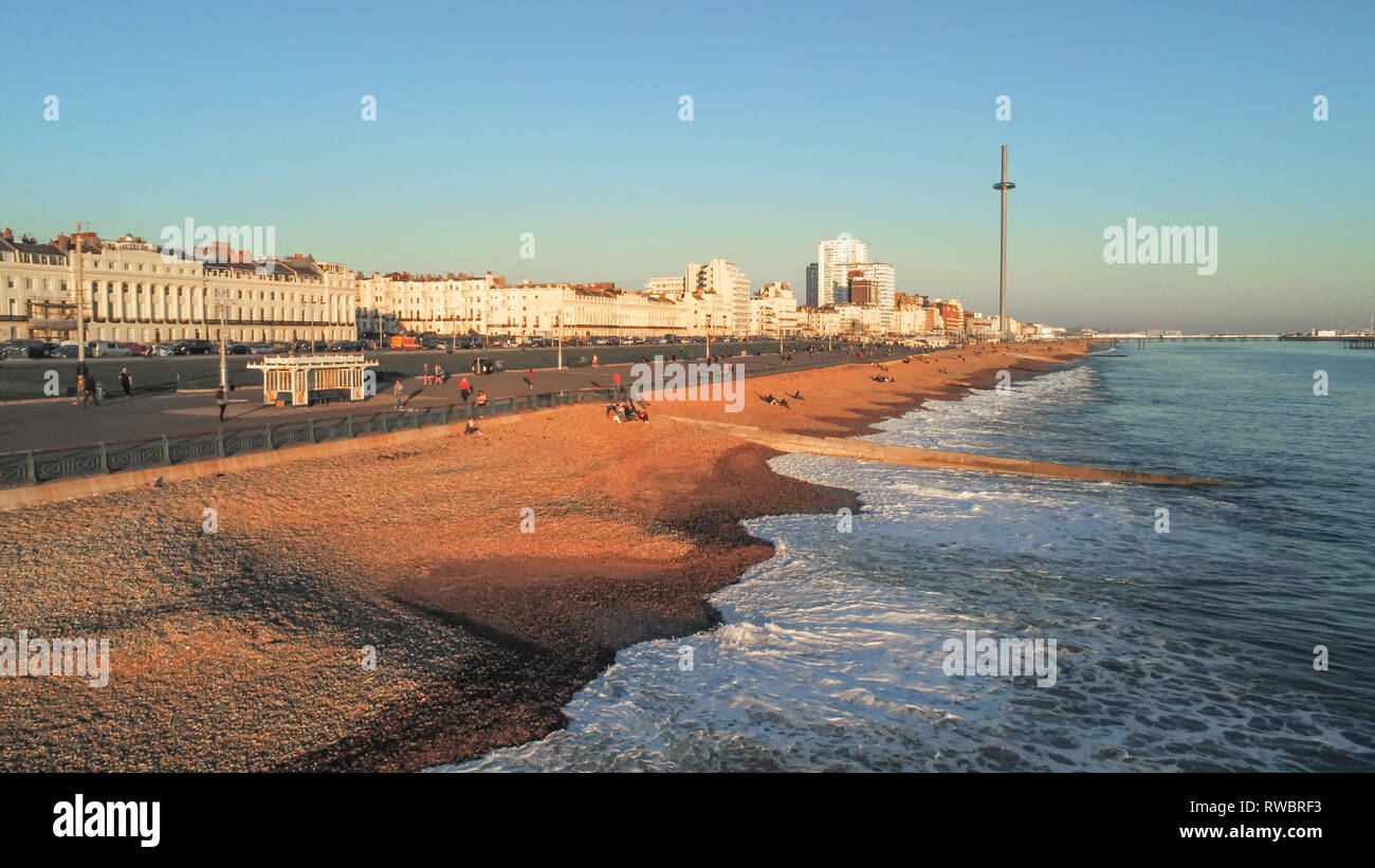 The beautiful seafront walk at Brighton England Stock Photo - Alamy
