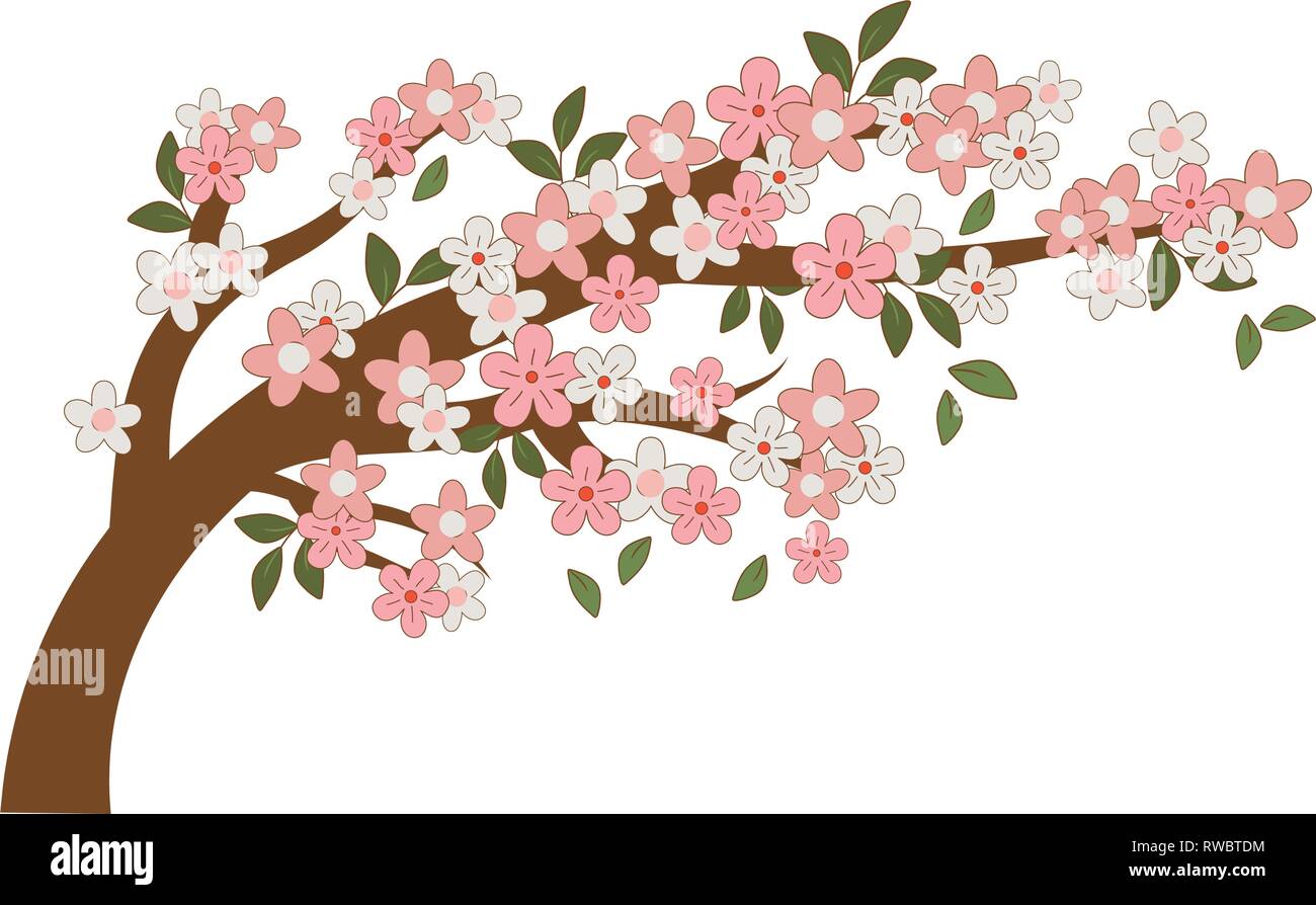 tree branch with flowers Stock Vector Image & Art - Alamy