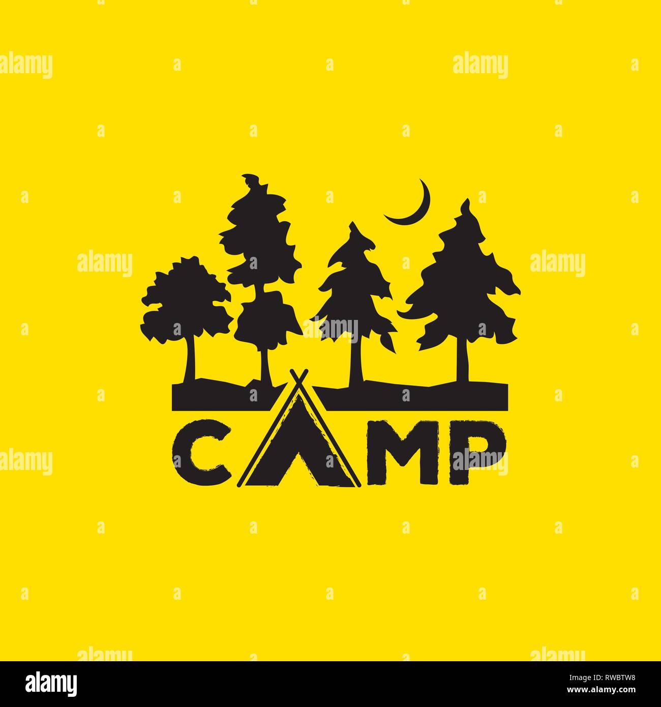Camping vector logo. Outdoors emblem. Tent icon Stock Vector Image ...