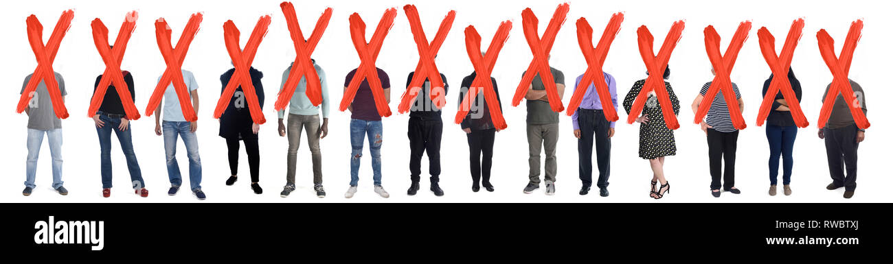 people crossed out on white background Stock Photo - Alamy