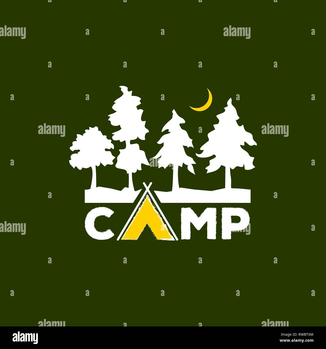 Camping vector logo. Outdoors emblem. Tent icon Stock Vector Image ...