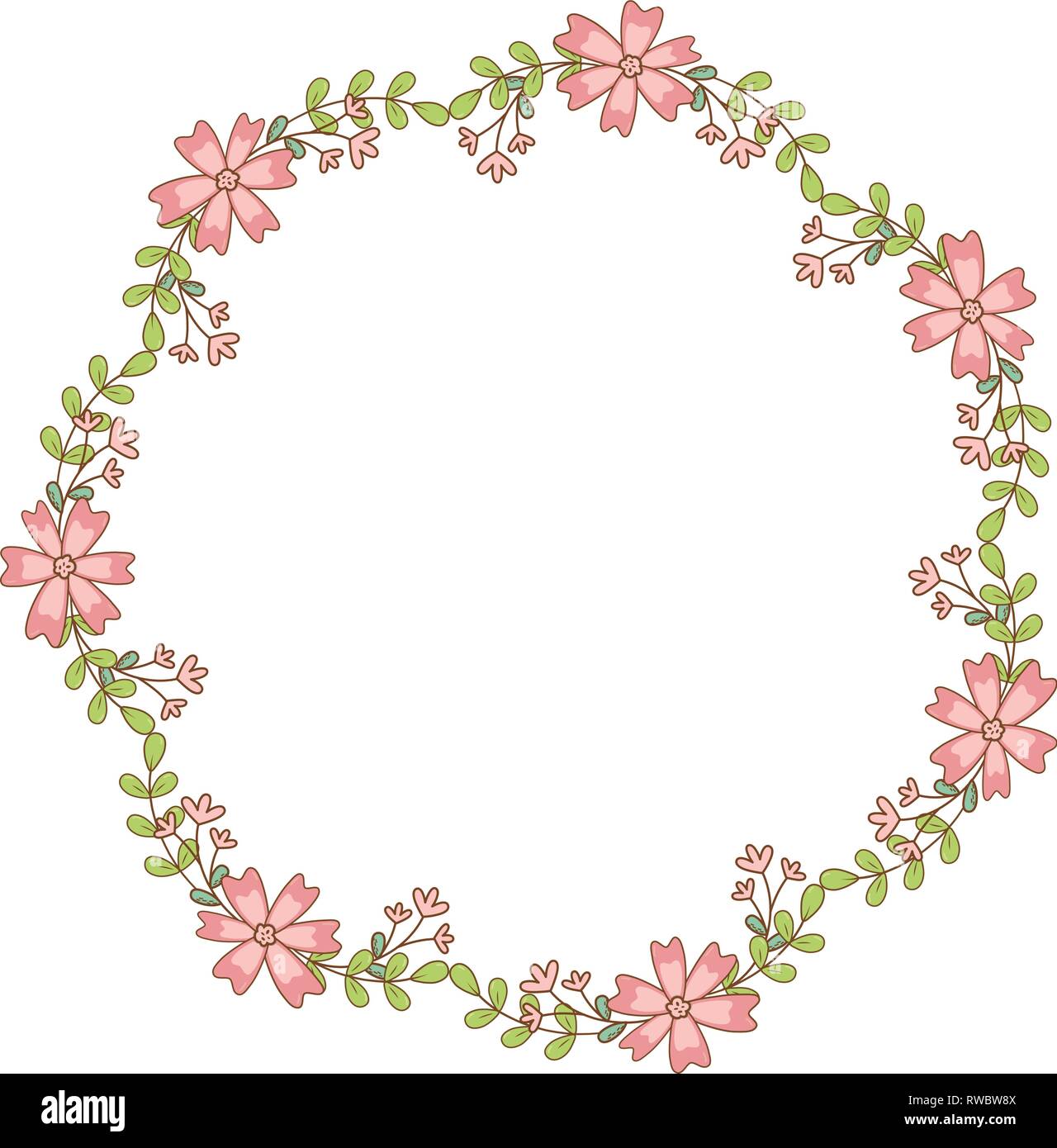 cute flowers wreath crown Stock Vector Image & Art - Alamy