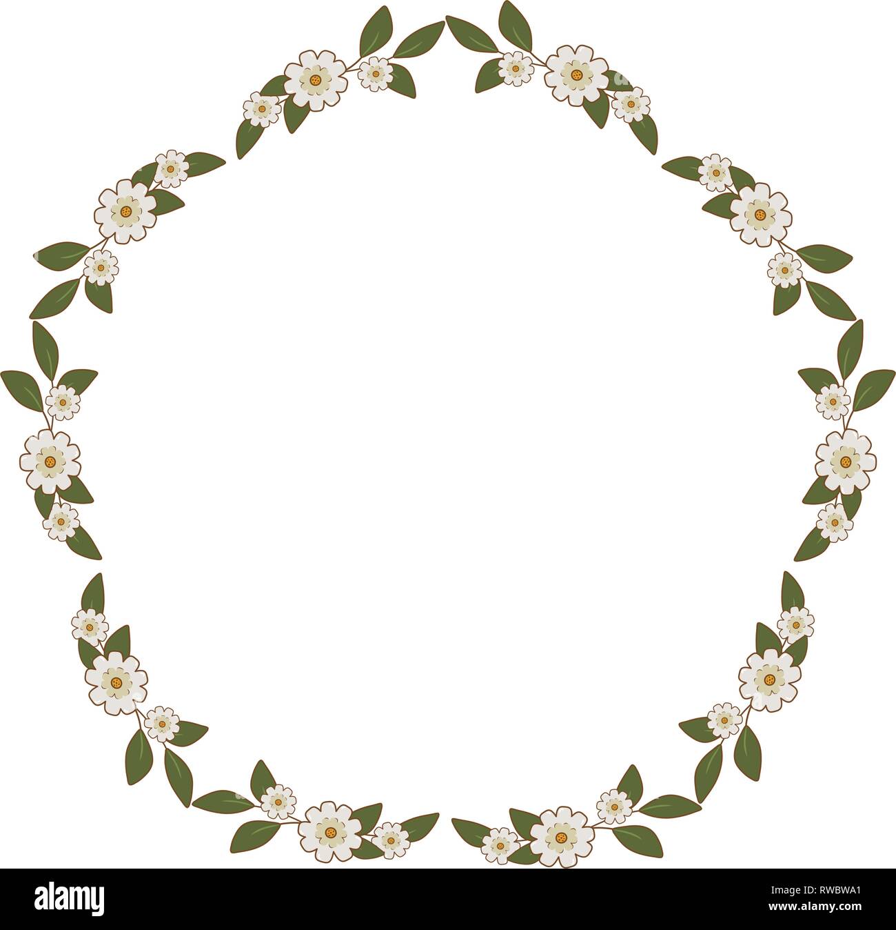 cute flowers wreath crown Stock Vector Image & Art - Alamy