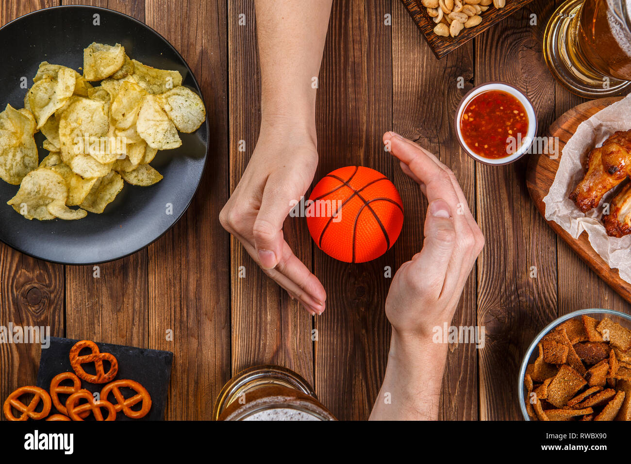 Photo of table with volleyball Stock Photo - Alamy