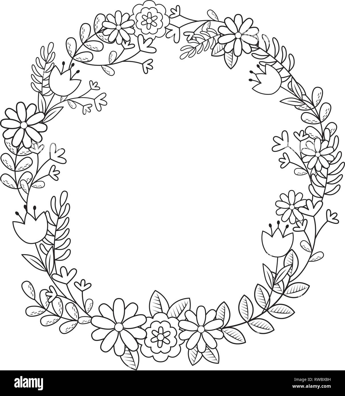 cute flowers wreath crown Stock Vector Image & Art - Alamy