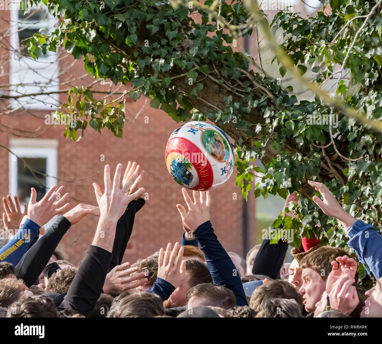 Royal shrovetide football ashbourne uk hi-res stock photography and ...