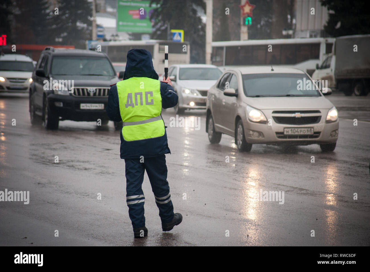 March 6, 2019 - Tambov, Tambov region, Russia - Traffic police ...