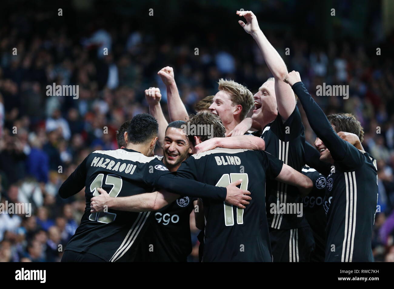 Madrid, Spain. 5th Mar, 2019. Ajax team group (Ajax) Football/Soccer ...