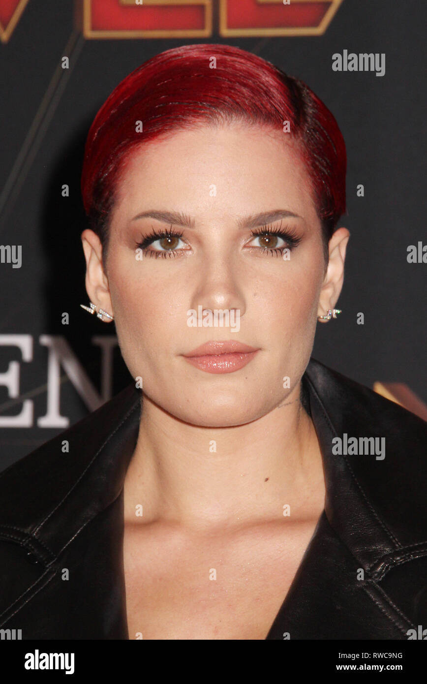 Halsey 03/04/2019 The World Premiere of "Captain Marvel" held at the El ...