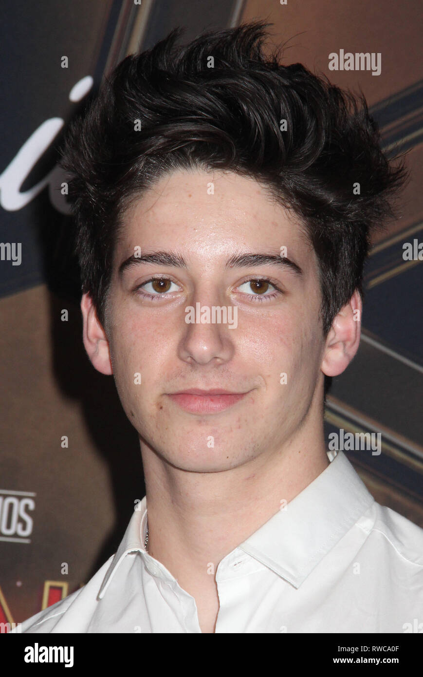 Milo Manheim 03/04/2019 The World Premiere of "Captain Marvel" held at ...