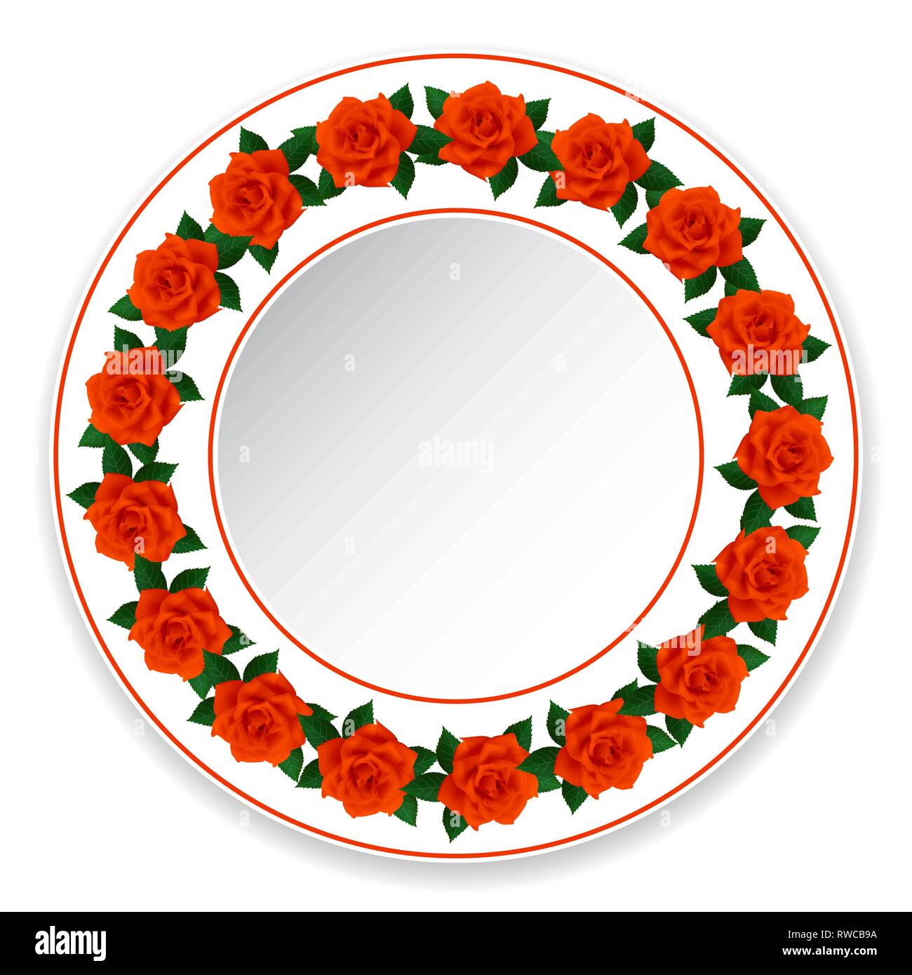 Ceramic plate red Stock Vector Images - Alamy