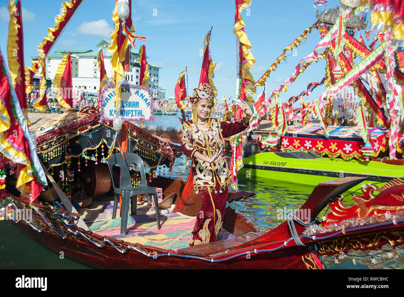 Semporna Sabah Malaysia - Apr 22, 2016 : Bajau lady dancing on ...