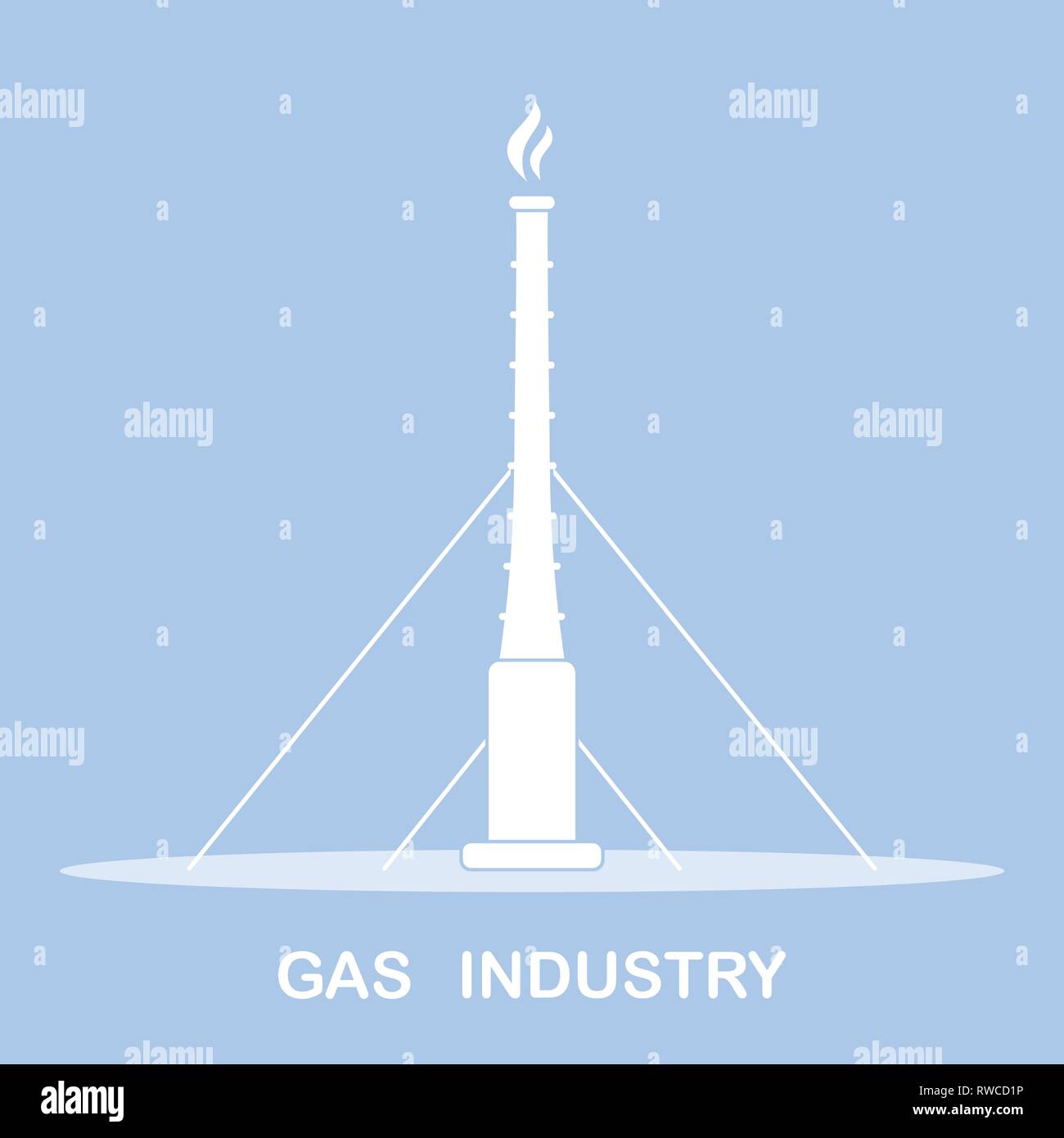 Vector illustration with equipment for gas production. Gas industry ...