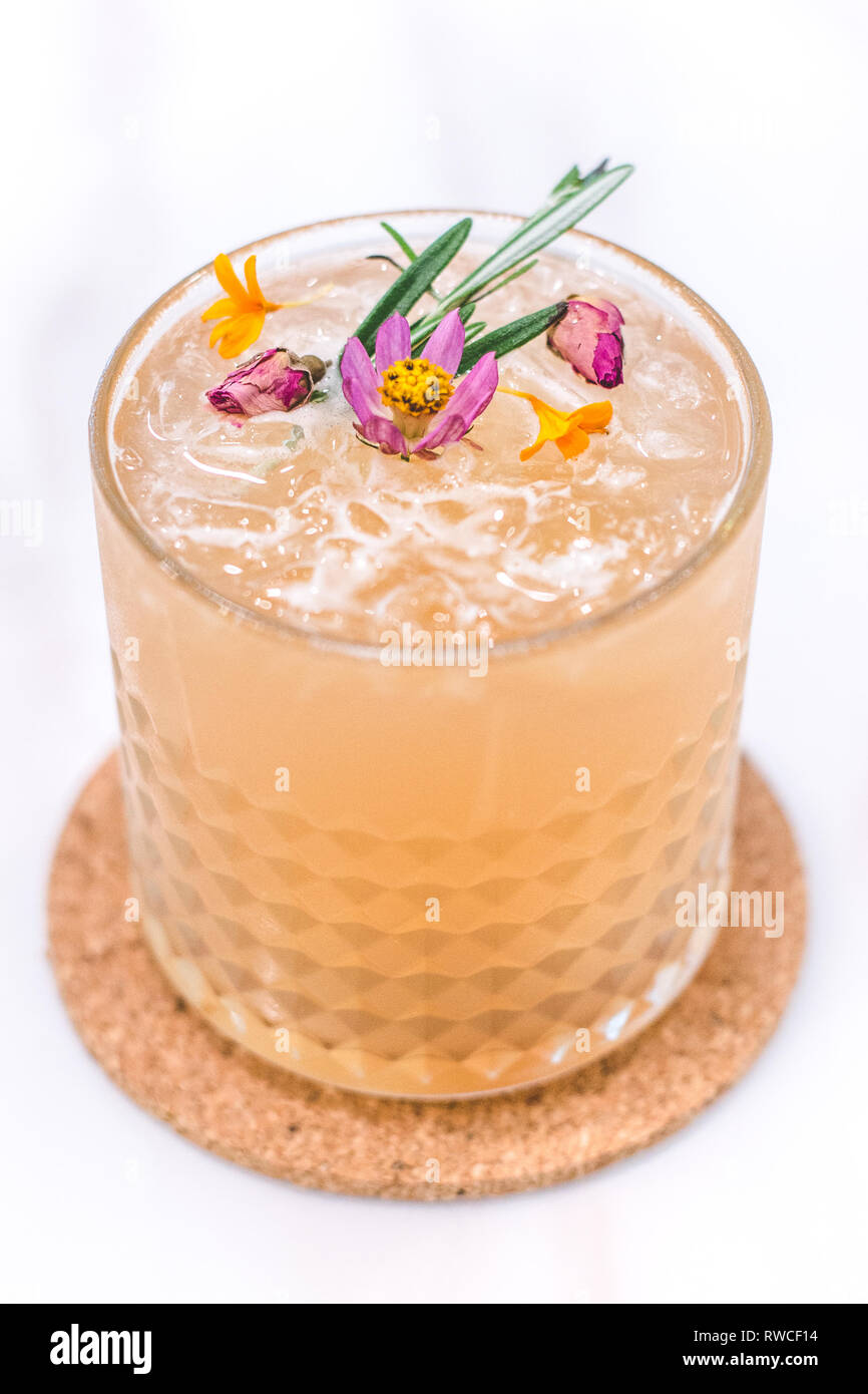 Lychee Rose Flowery rose tea, rose, lychee, rosemary, soda Stock Photo ...