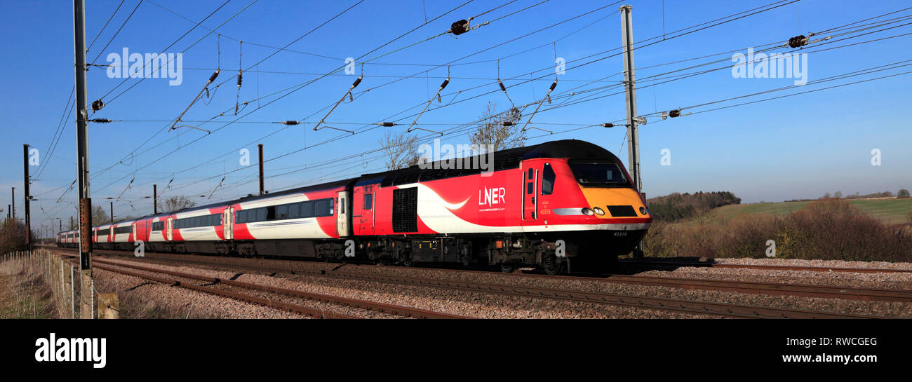 HST 43319 LNER train, London and North Eastern Railway, East Coast Main ...