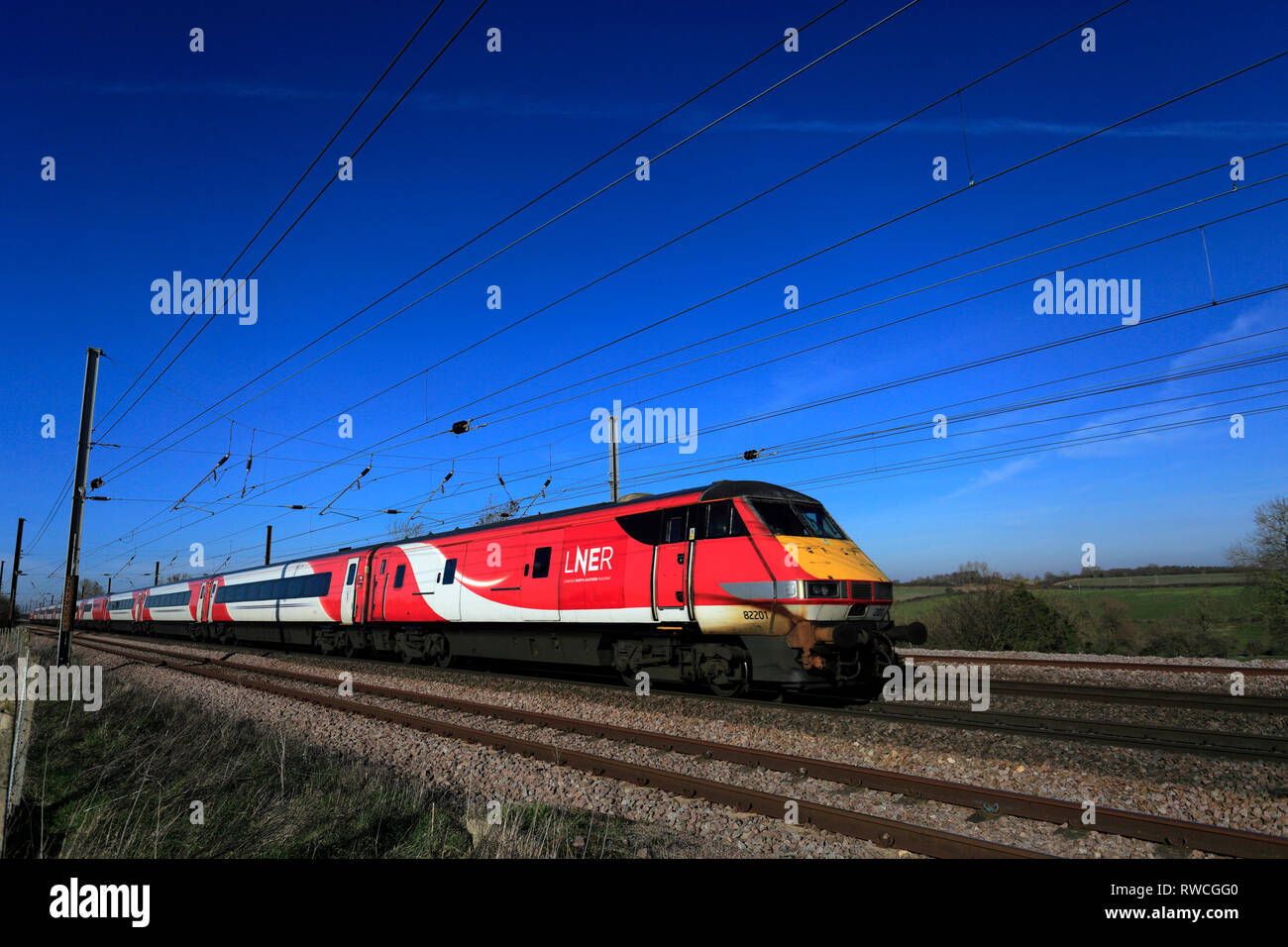 82201 LNER train, London and North Eastern Railway, East Coast Main Line Railway, Grantham ...