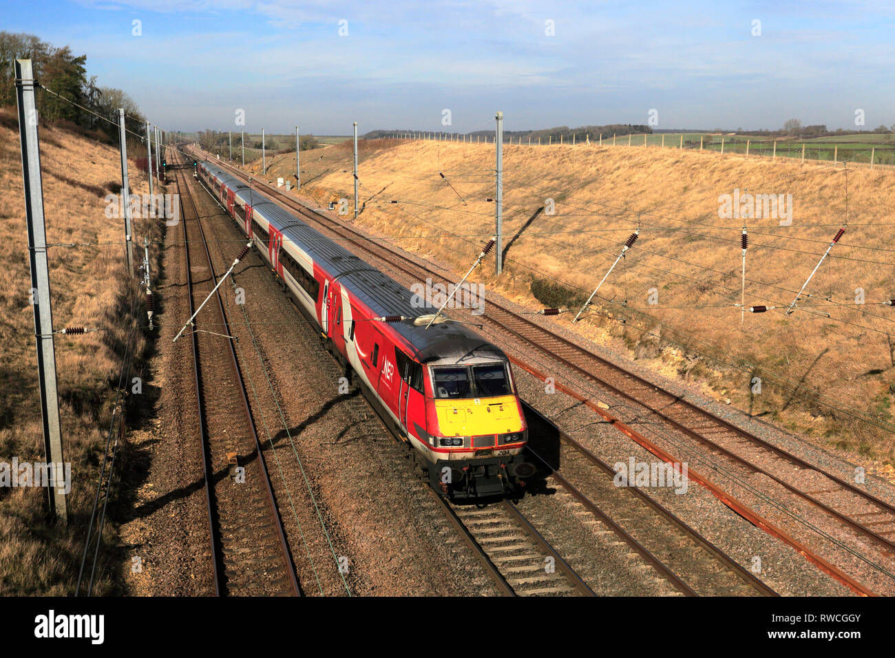 82204 LNER train, London and North Eastern Railway, East Coast Main Line Railway, Grantham ...