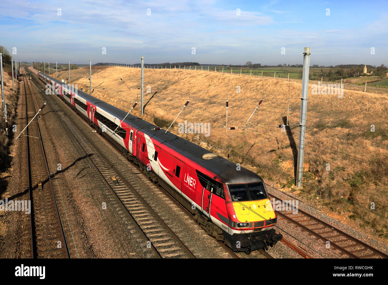 82207 LNER train, London and North Eastern Railway, East Coast Main Line Railway, Grantham ...
