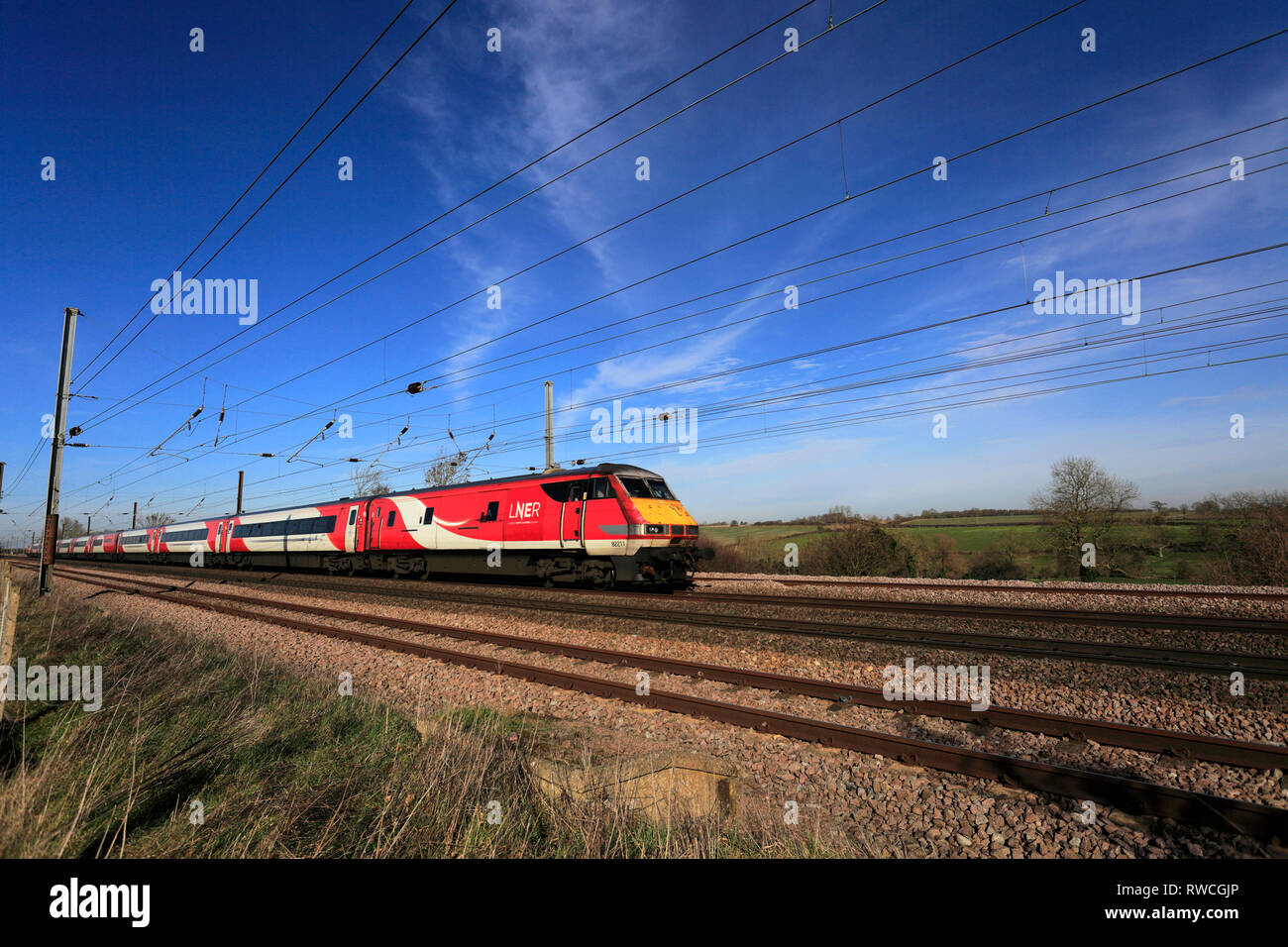 82211 LNER train, London and North Eastern Railway, East Coast Main Line Railway, Grantham ...