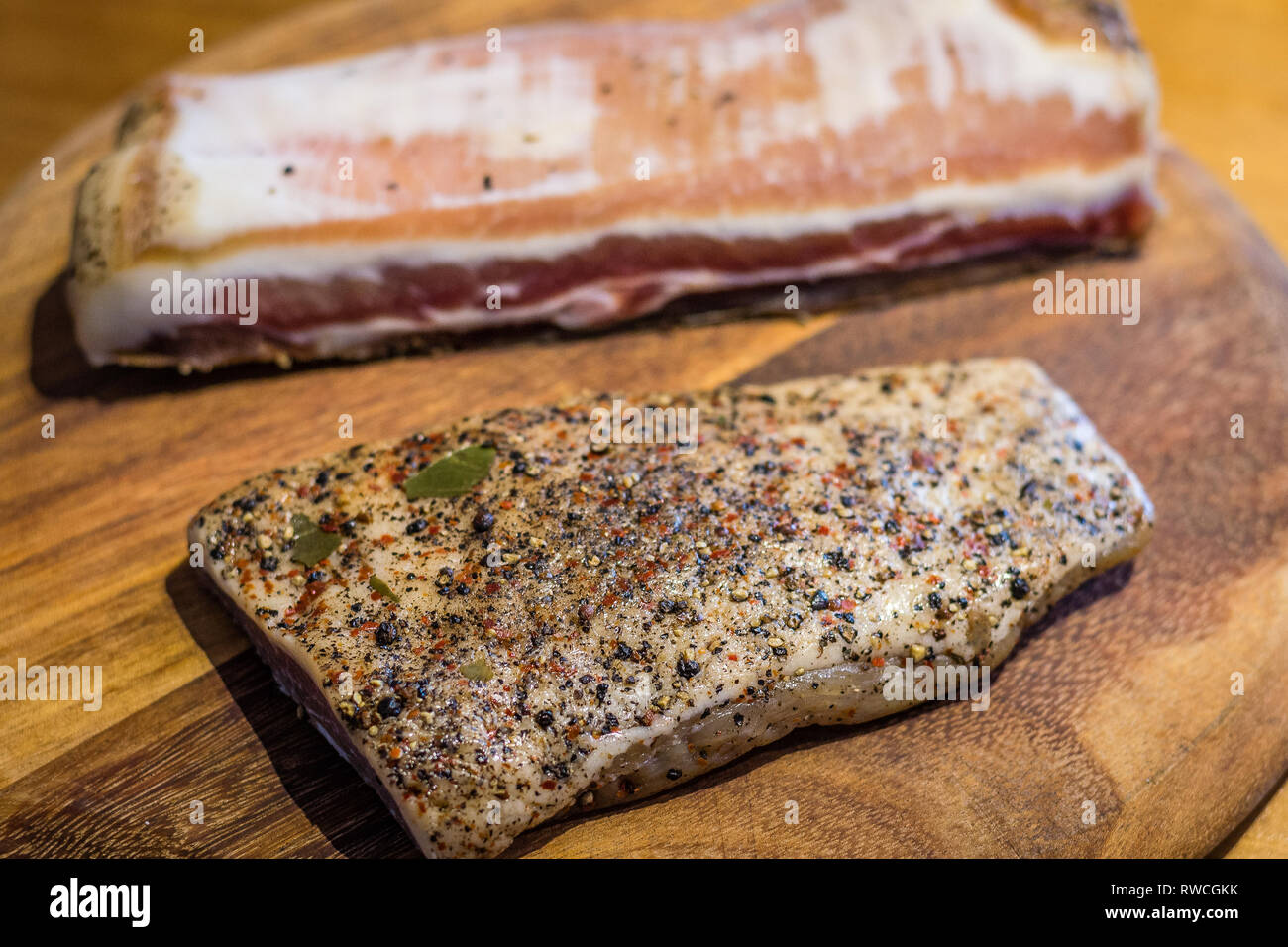 Dry aged meat beef with salt crusted skin Stock Photo - Alamy