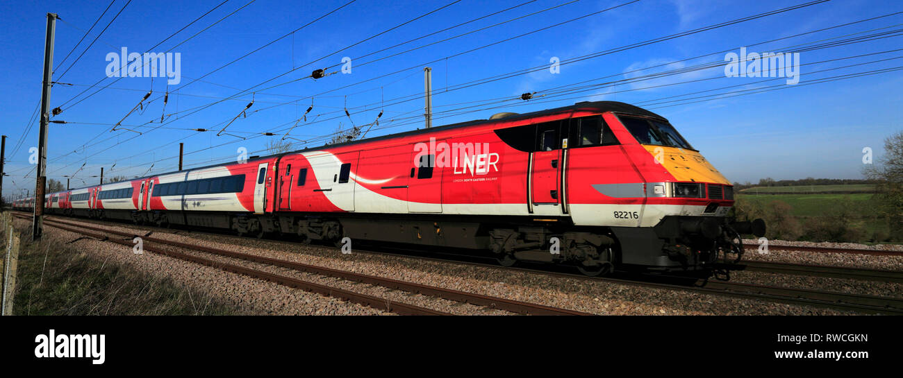 82216 LNER train, London and North Eastern Railway, East Coast Main Line Railway, Grantham ...