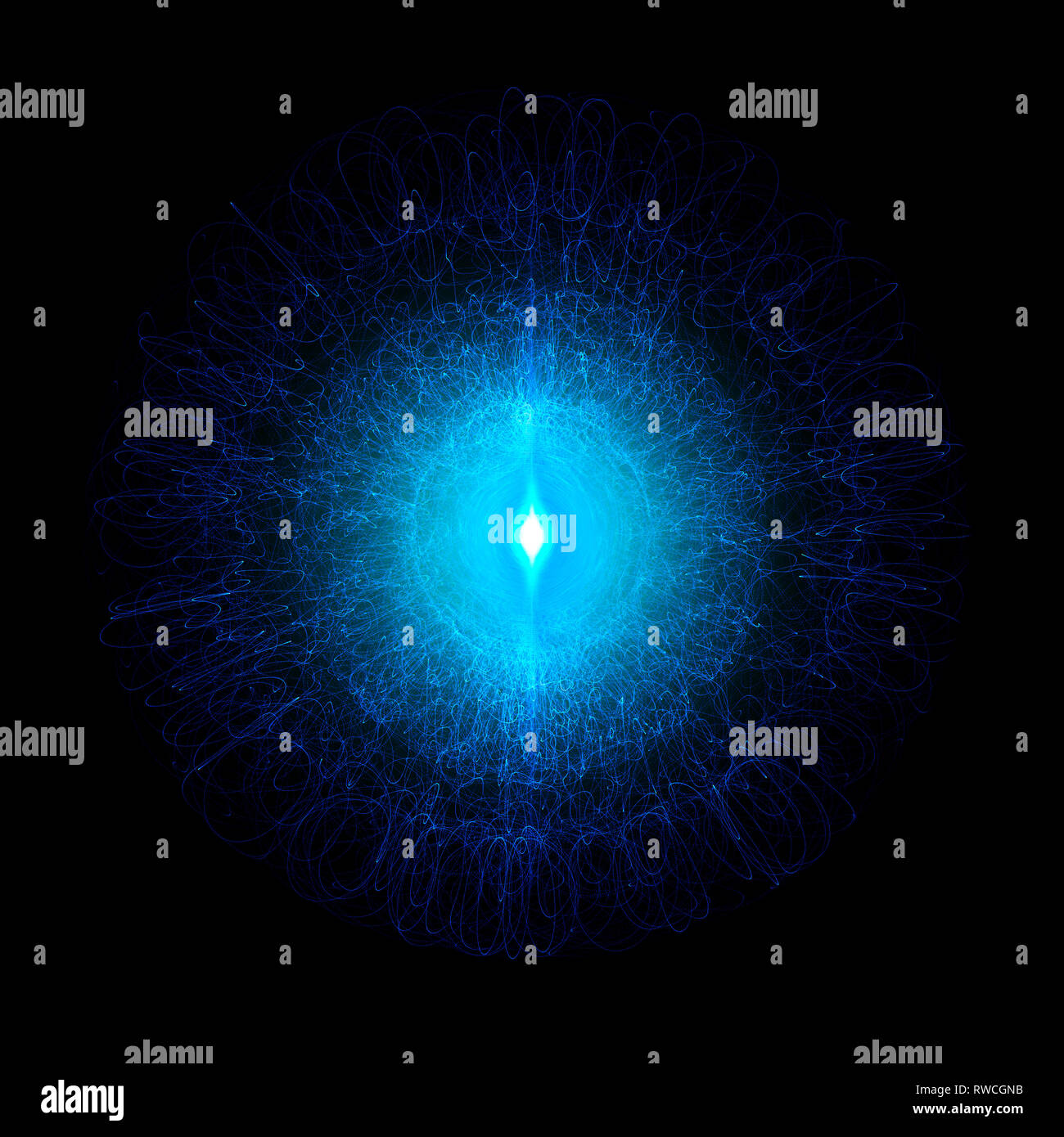 Electron Cloud Surrounding The Nucleus Of An Atom. Magnetic Field ...
